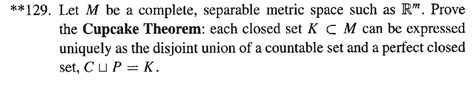 129 Let M Be A Complete Separable Metric Space Such