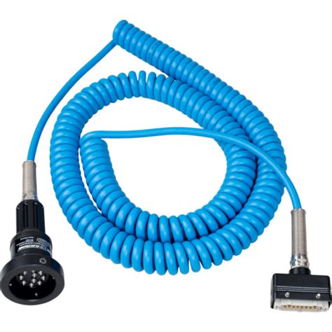 Coiled Grounding Cable With 10 Pole Truck Connector Plug And