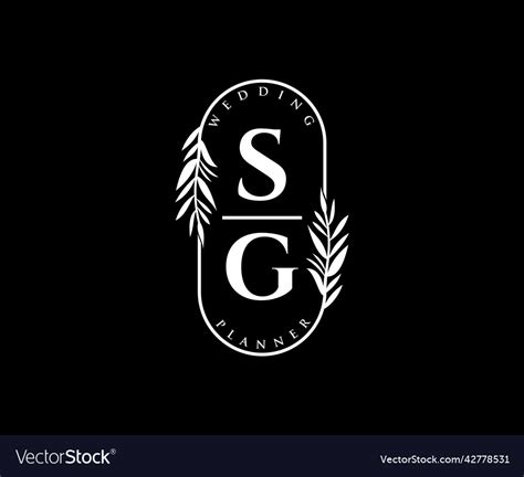 Sg Initials Letter Wedding Monogram Logos Vector Image