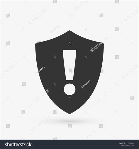 Safety Shield Exclamation Point Importance Attention Stock Vector