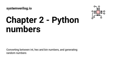 Chapter 2 Python Numbers
