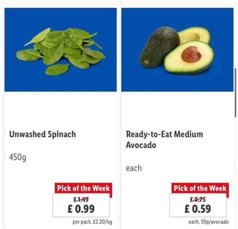 Mushrooms Avocado P Lemons Limes P Corn On Cob Spinach Easy Peelers P At Lidl