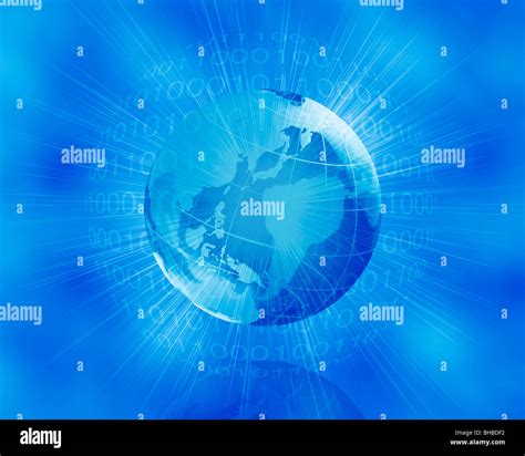 Globe And Binary Codes Against Blue Background Digitally Generated