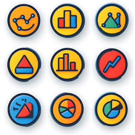 Collection Of Icons Representing Charts With Visuals Of Bar Graphs Pie