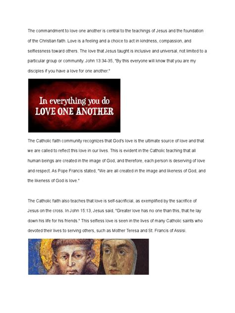 Catholic Values Pdf Love Jesus
