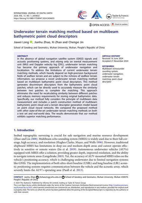 Pdf Underwater Terrain Matching Method Based On Multibeam Bathymetric Point Cloud Descriptors