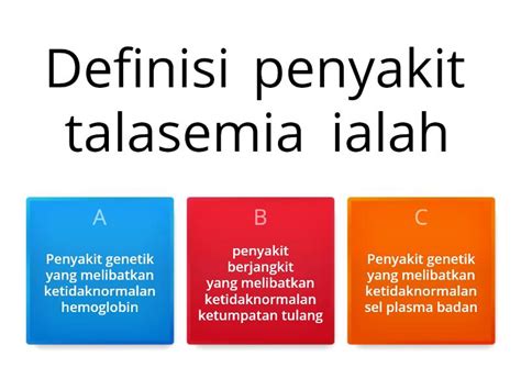Penyakit Talasemia Quiz