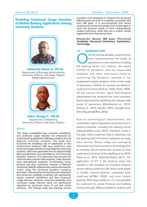 Pdf Modeling Continued Usage Intention Of Mobile Banking Applications