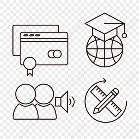전자 거리 온라인 교육 인터넷 웹 페이지 선형 아이콘 학교 일러스트의사 모자원거리 Png 일러스트 무료 다운로드 Lovepik