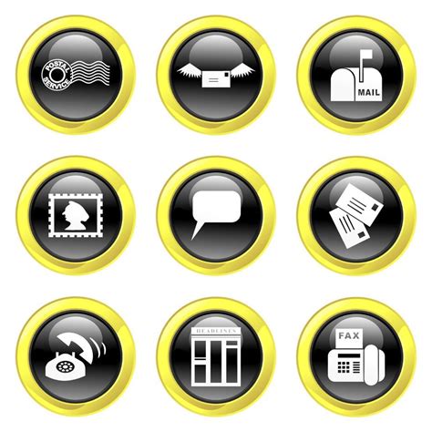Glossy Black And Gold Communication Buttons 20898589 Vector Art At Vecteezy