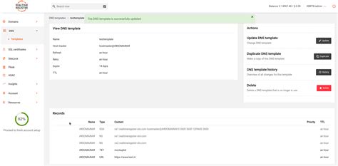 Update DNS Template Realtime Register Knowledge Base