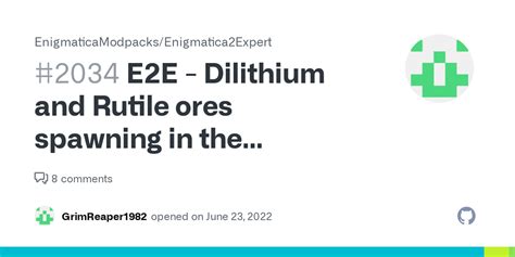 E2e Dilithium And Rutile Ores Spawning In The Overworld Bug · Issue 2034