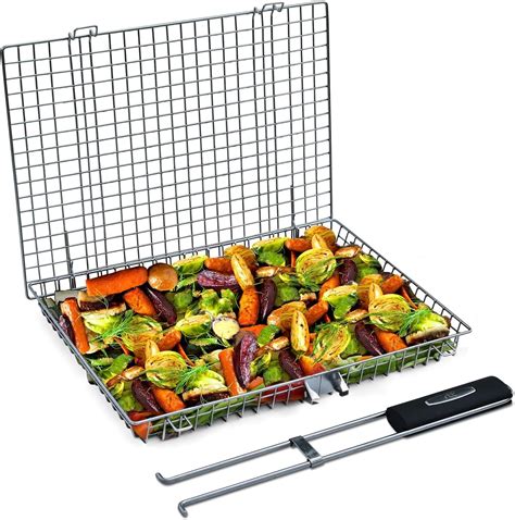 Vegetable Grill Basket For Outdoor Grill Premium Stainless Steel