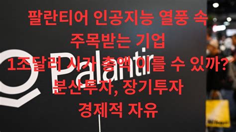 주식투자 팔란티어 인공지능 속 주목받는 기업 1조달러 시가총액 달성 가능할까ㅣ분산투자ㅣ장기투자 ㅣ경제적 자유 Youtube