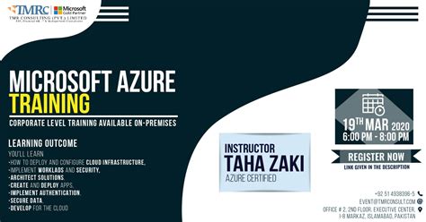 Microsoft Azure Cloud Training In Pakistan 2020 Tmr Consulting Private Limited