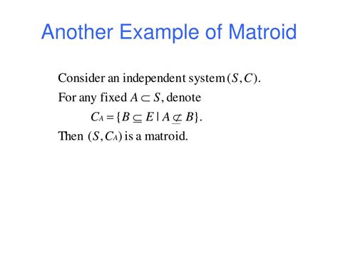 Ppt Lecture 10 Matroid Powerpoint Presentation Free Download Id