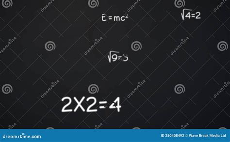 Digital Animation Of Multiple Mathematical Equations Floating Against Solid Grey Background