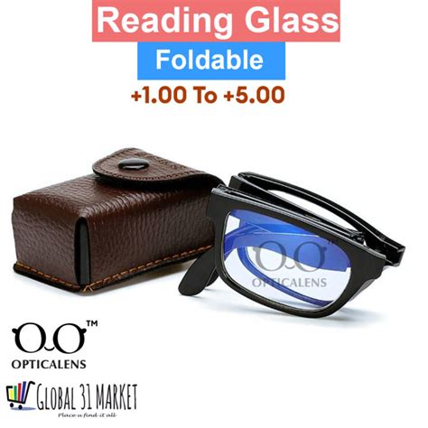 Foldable Reading Glasses Plastic With Leather Case Auto Focus Ready