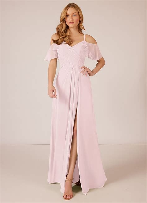 Blushing Pink Azazie Dakota Bridesmaid Dresses Azazie