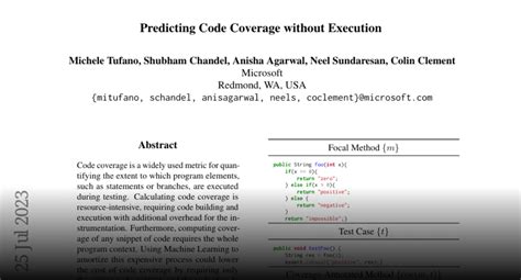 Paper Page Predicting Code Coverage Without Execution