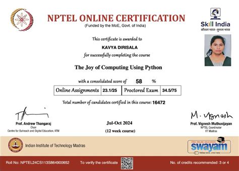 Excited To Share That I Have Successfully Completed The Nptel Online