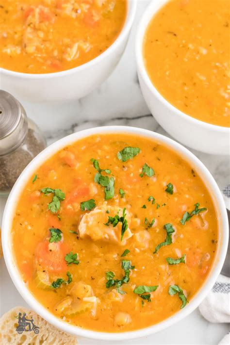 Quick And Easy Mediterranean Chicken Lentil Soup