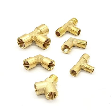 Y Tee Elbow Type Male To Female Thread Brass Pipe Connectors Brass