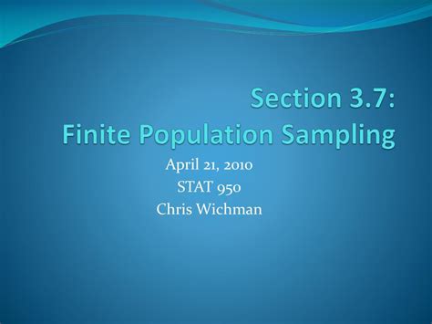 Ppt Section 3 7 Finite Population Sampling Powerpoint Presentation Free Download Id 582741