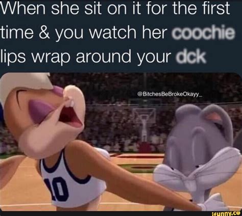 When She Sit On It For The First Time And You Watch Her Coochie Lips Wrap