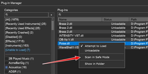 My Plugin Is In The Unable To Load Category In Plug In Manager Acoustica Inc