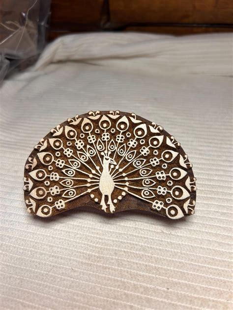 Indian Wooden Block Peacock Etsy