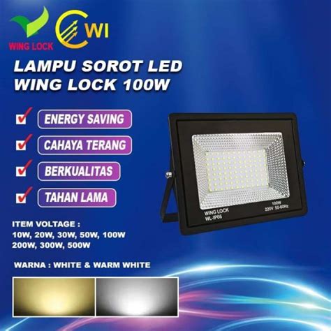 Promo Lampu Sorot Led Watt Putih Kuning Lampu Tembak W Wing Lock Diskon Di Seller