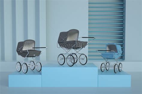 C4d 유모차 배경 사진 및 창의적인 일러스트 무료 다운로드 Lovepik