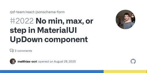 no min max or step in materialui updown component · issue 2022 · rjsf team react jsonschema