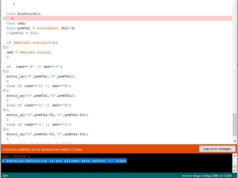 A Function Definition Is Not Allowed Here Before Token