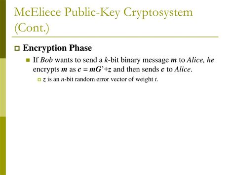 Ppt Mceliece Public Key Cryptosystem Powerpoint Presentation Free Download Id 4668145