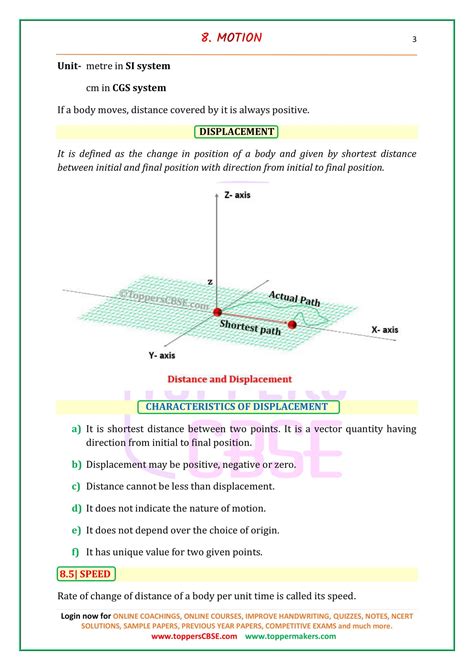 CBSE Class Science Notes Chapter Motion Toppers CBSE Online Coaching NCERT Solutions