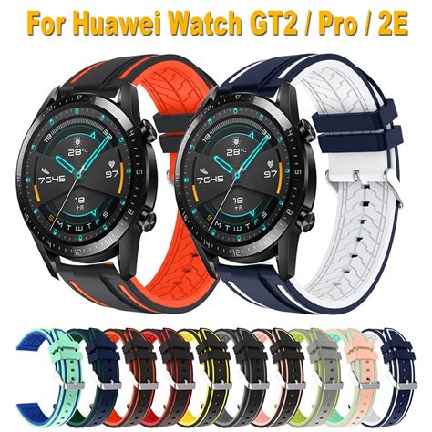 22 มม สายนาฬิกาซิลิโคนเปลี่ยนสร้อยข้อมือสําหรับนาฬิกา Huawei Watch Gt2 Pro Gt3 Gt4 Gt5 46mm Gt