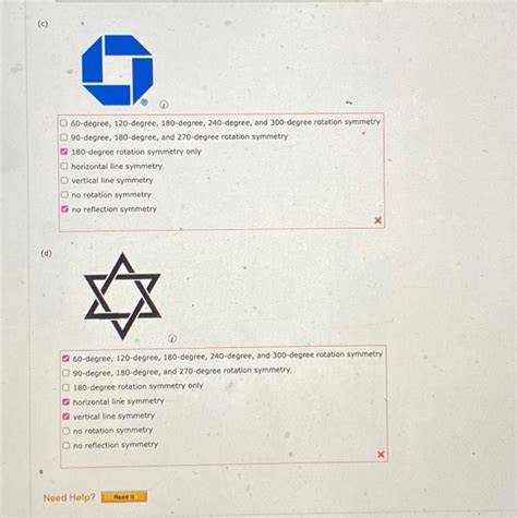Solved Describe The Rotation And Reflection Symmetries In