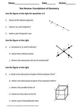 Geometry Test Review Foundations Of Geometry By My Geometry World
