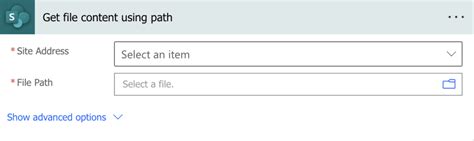 Power Automate SharePoint Get File Content Using Path Action