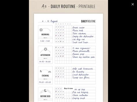 Daily Routine Printable Organize Your Life