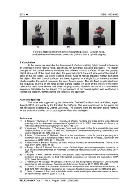 Hybrid Fuzzy Sliding Grasp Control For Underactuated Robotic Hand Pdf