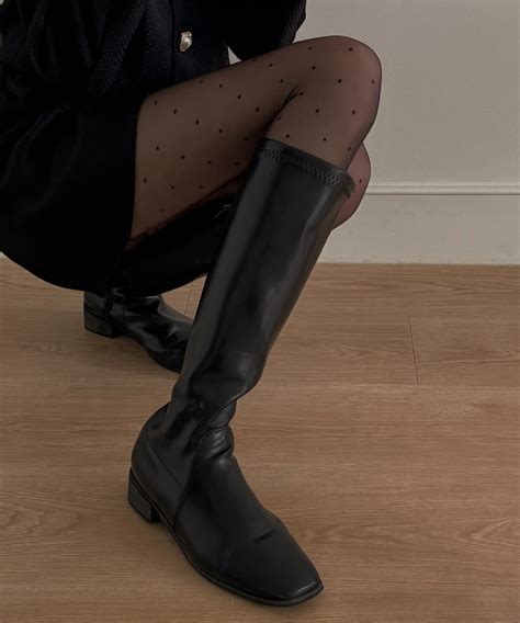 퍼피띵 리본 도트 시스루 검정 스타킹 레깅스 No 76