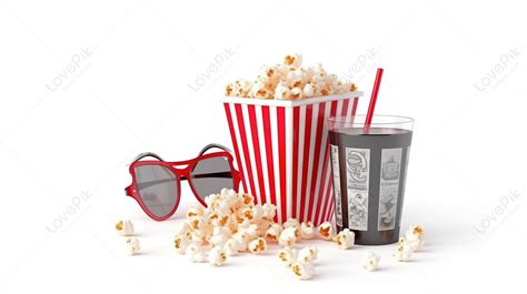 필수 영화 밤 항목 클래퍼보드 팝콘 통 음료 및 흰색 배경의 3d 안경 흰색 보드 배경 영화 필름 배경 영화 티켓 배경 이미지 Hd 흰색 보드 영화 필름