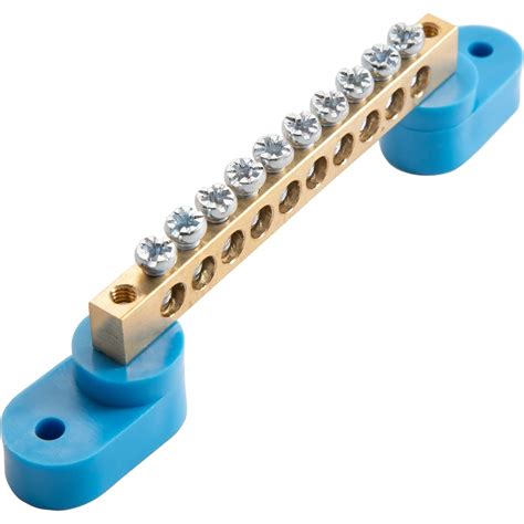 Нулевая шина на синих изоляторах АБК-СИЛА 10/2 6x9мм2 10шт. 2100663 ...