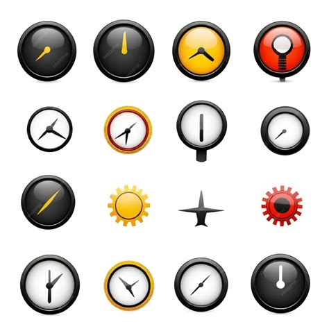 A Screen With Different Symbols For A Compass And A Clock Premium Ai