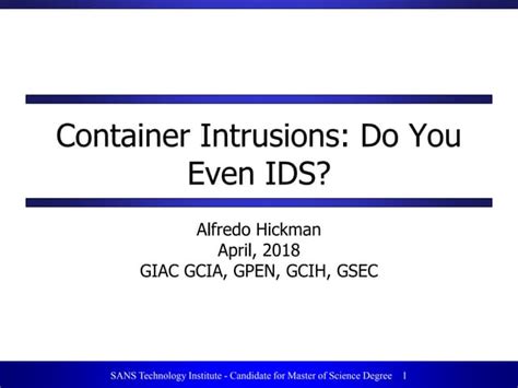 Container Intrusions Do You Even Ids Ppt