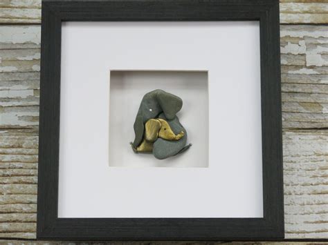 Pebble Art Elephants By Maine Artist Mmcguinness Stone Pictures Pebble Art Stone Art Pebble