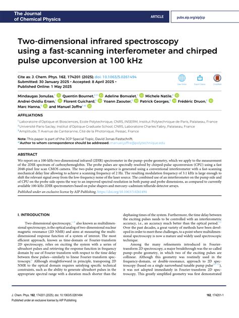 Two Dimensional Infrared Spectroscopy Using A Fast Scanning Interferometer And Chirped Pulse